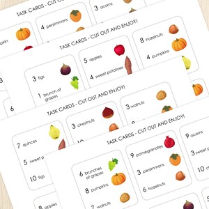 Fall Game for Kids, Autumn Counting Activity, Harvest Time, Task Cards ...