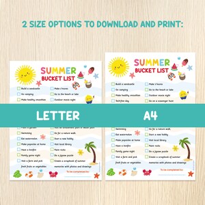 Summer Bucket List for Kids - Summer Activities Template - Summer Fun ...
