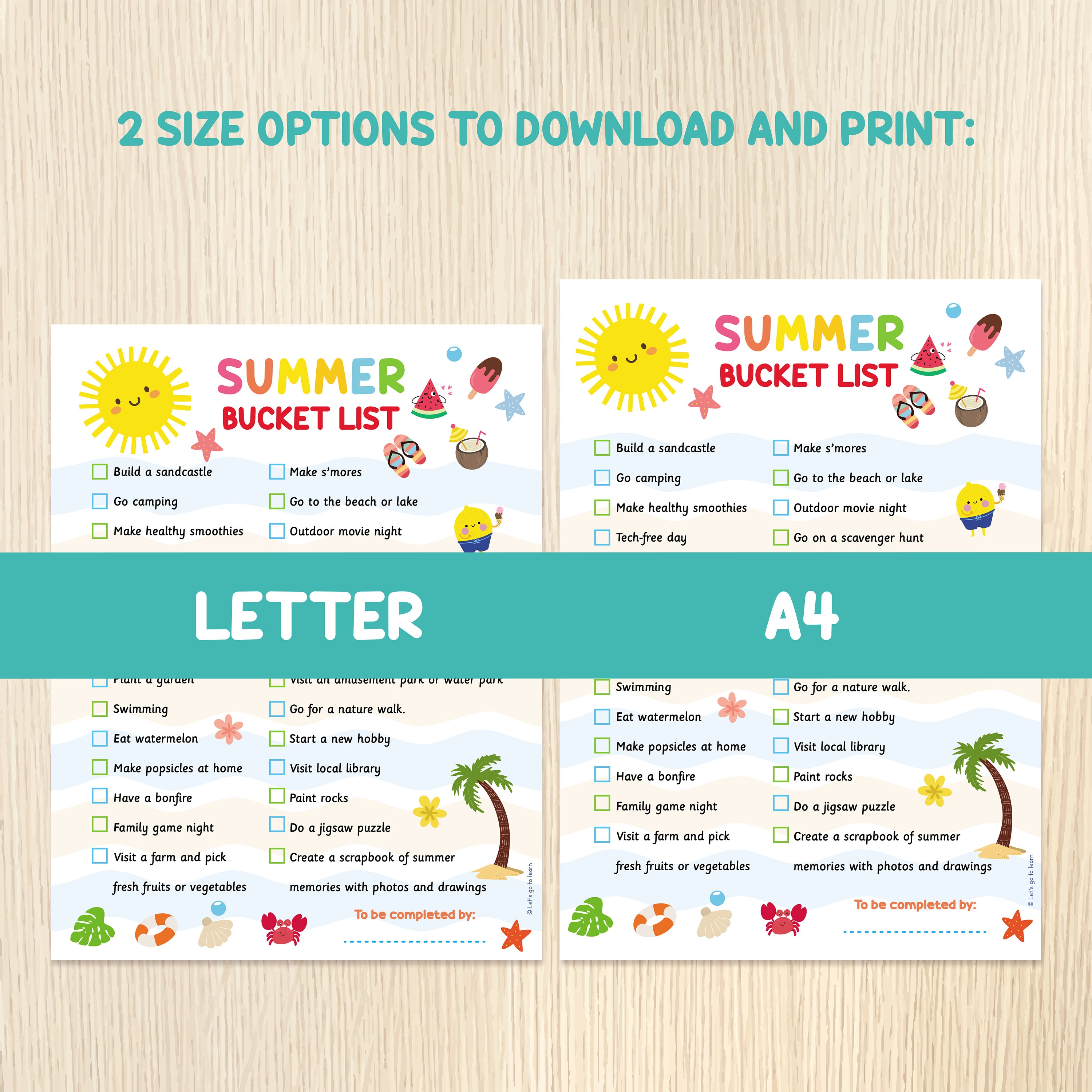 Summer Bucket List for Kids - Summer Activities Template - Summer Fun ...