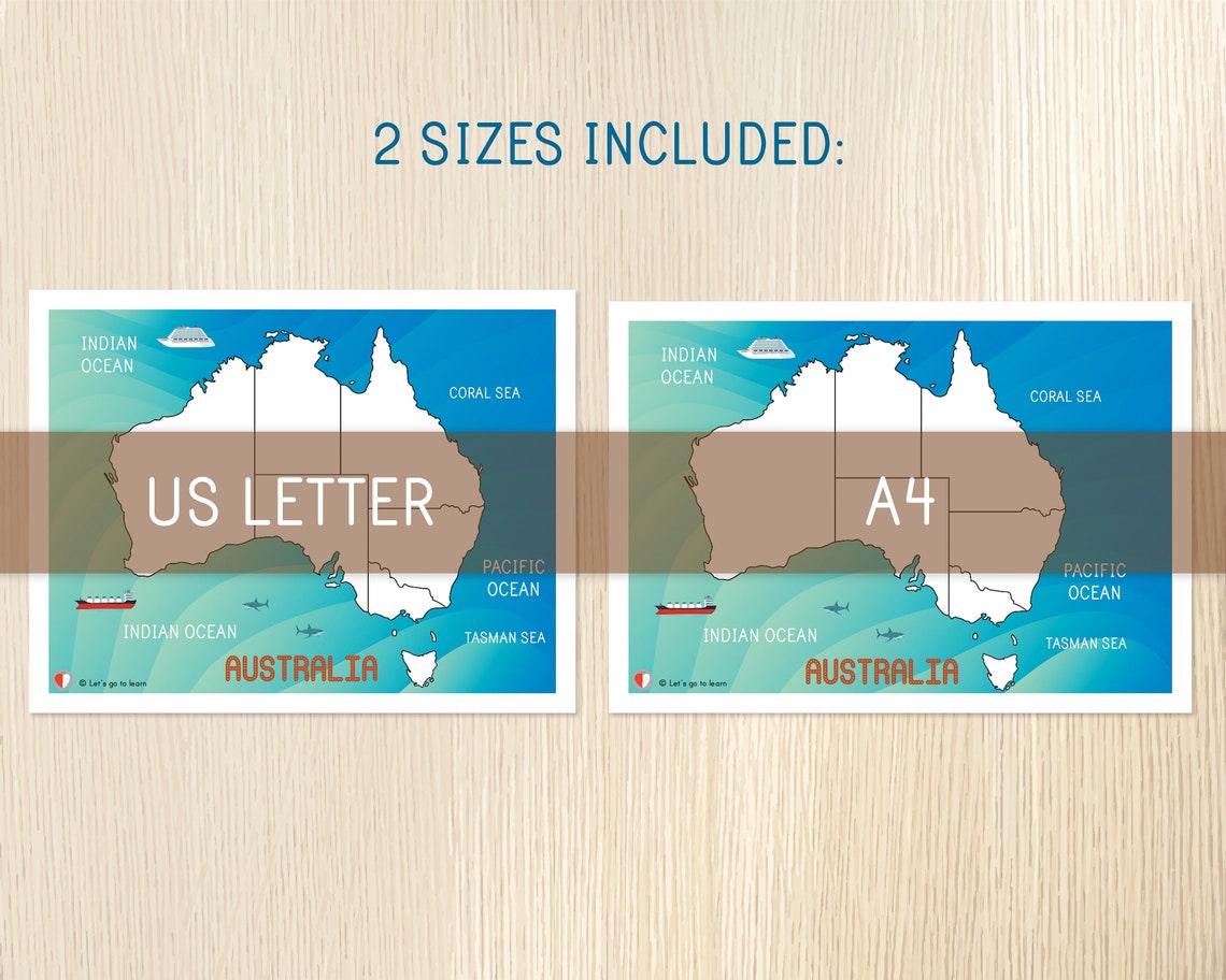 Australia Map Puzzle, Matching Activity, Australia States, Geography ...