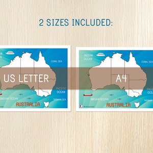 Australia Map Puzzle, Matching Activity, Australia States, Geography ...