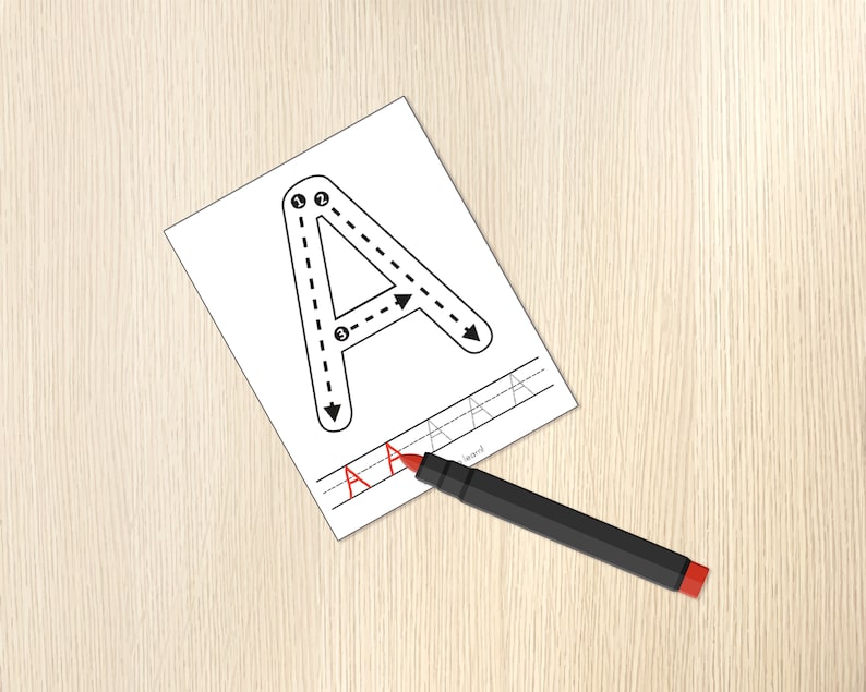 Letters Formation Flashcards, Alphabet Tracing Practice, Preschool ...