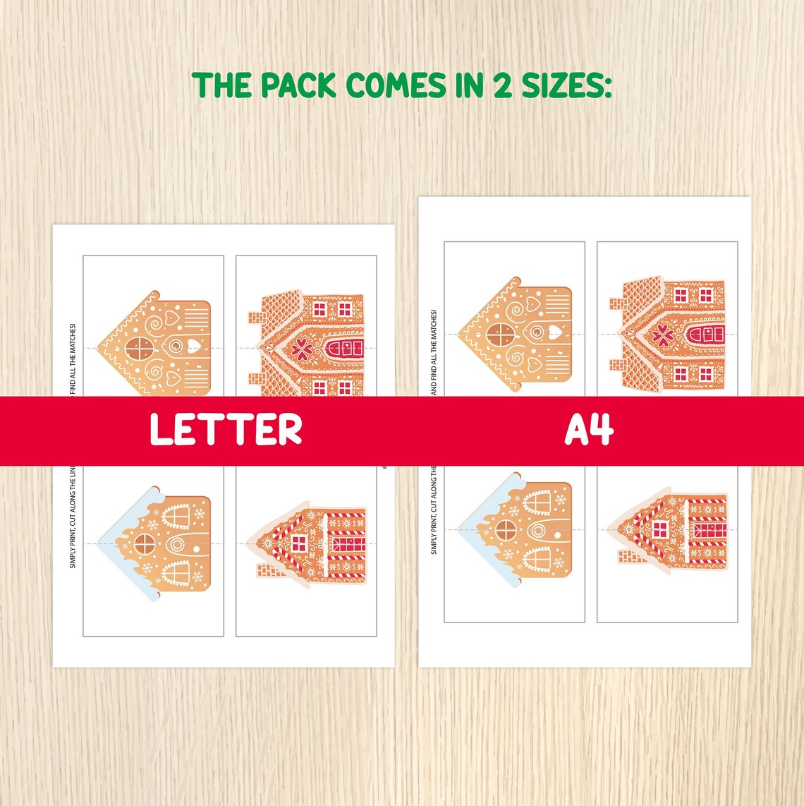 Gingerbread Houses Matching Game - Christmas Matching Activity ...