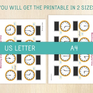 Telling Time Practice, Analog & Digital Time, Matching Game and ...