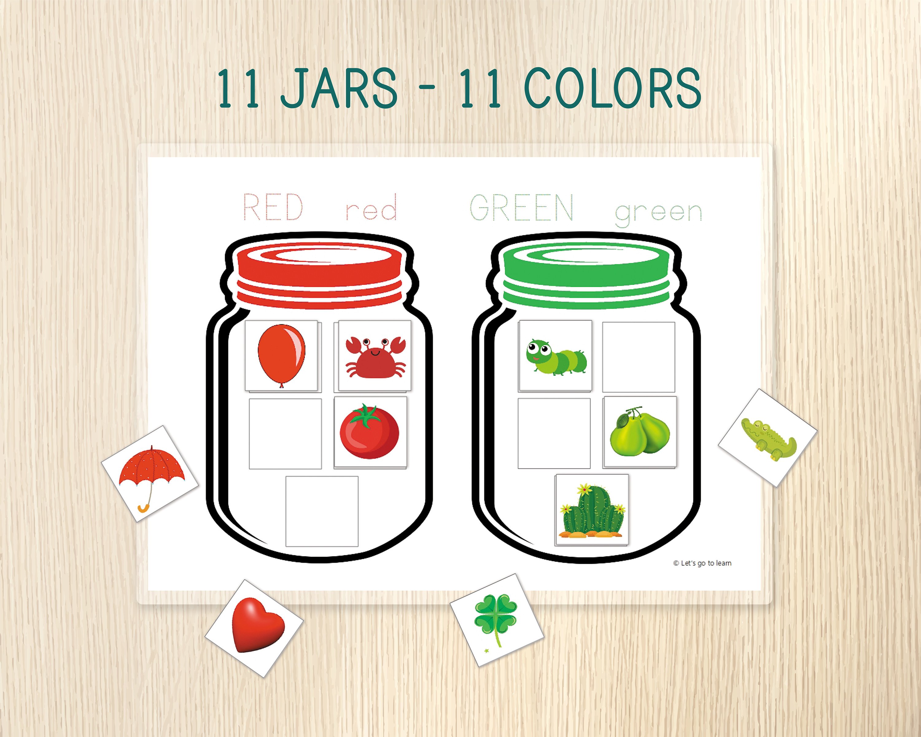 Color Sorting & Matching Jars 11 Different Colors Matching | Etsy