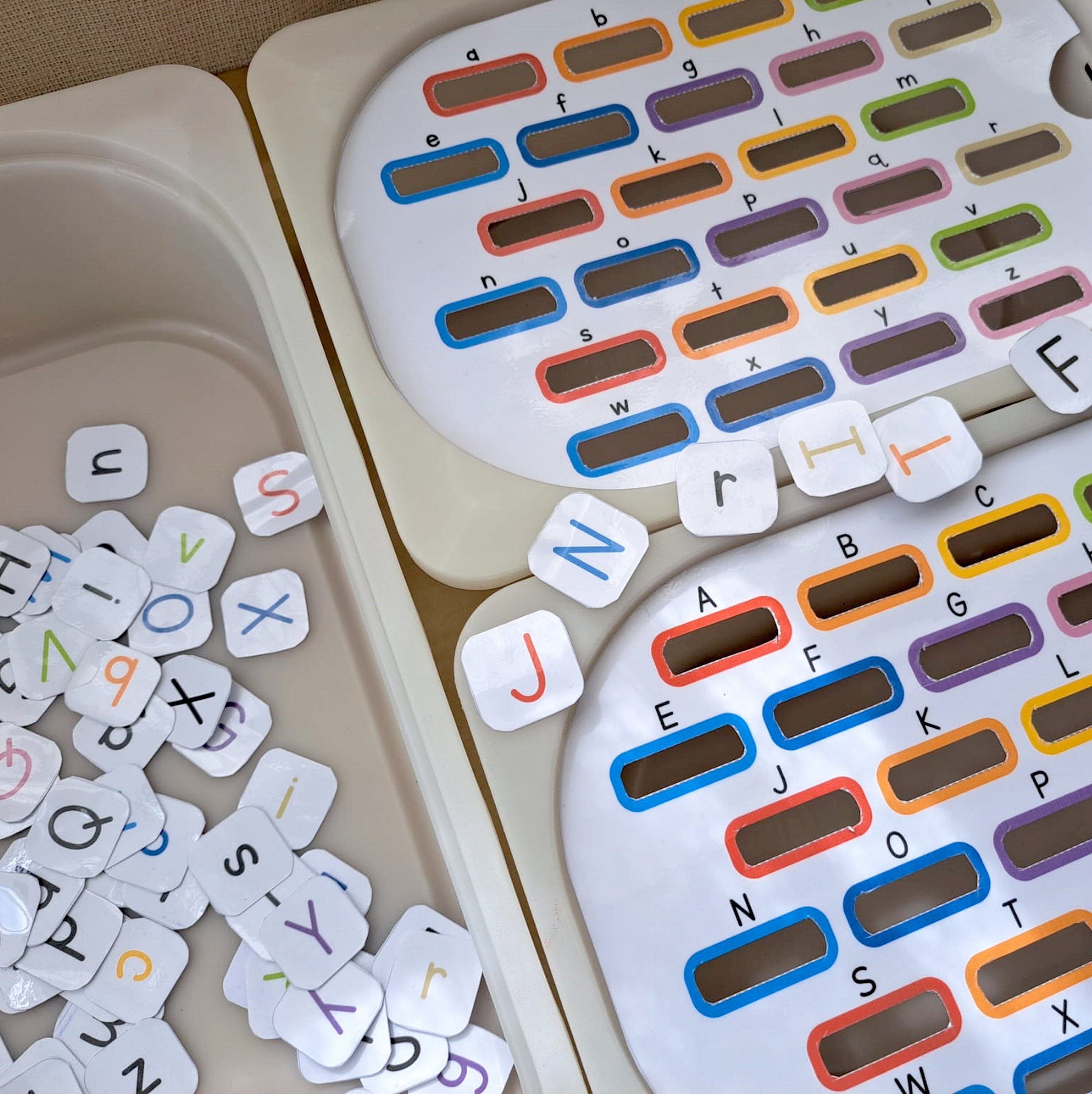 Letters Sorting Activity Flisat Insert, Flisat Table, Trofast Bin Lid ...