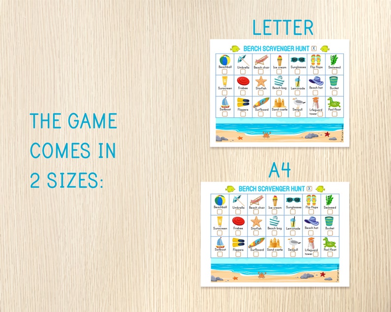 Beach Scavenger Hunt Treasure Hunt Summer Game Beach - Etsy