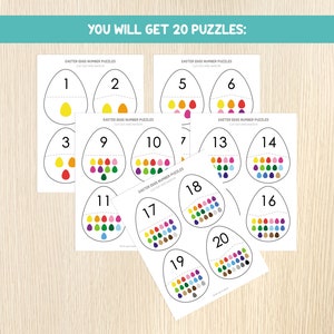 Easter Egg Number Matching - Easter Eggs Puzzles - Counting Activity ...