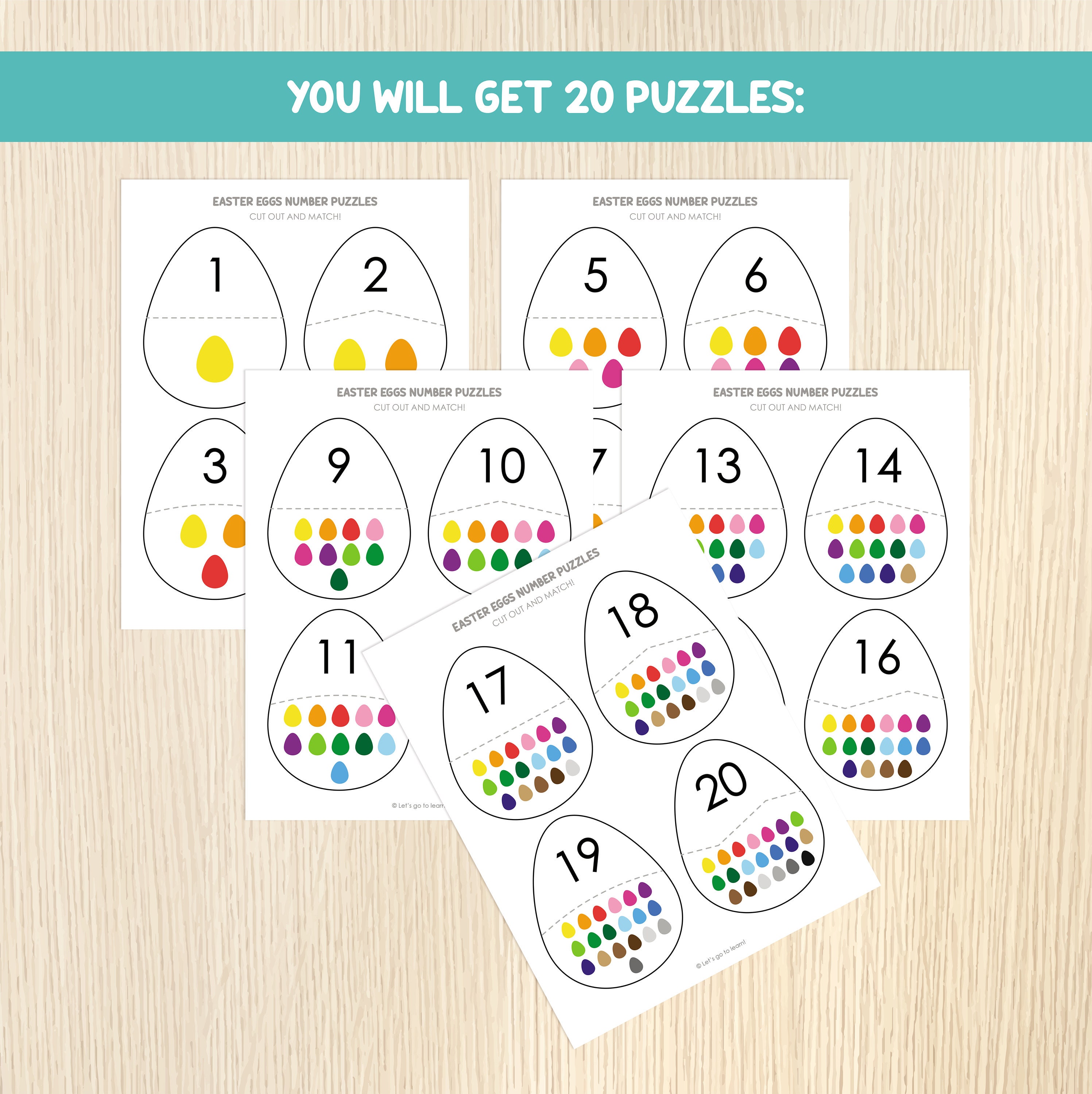 Easter Egg Number Matching - Easter Eggs Puzzles - Counting Activity ...