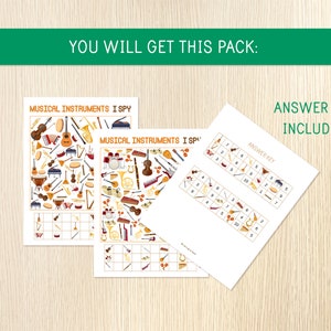 Musical Instruments I Spy Games, Counting Activity, Look and Find ...