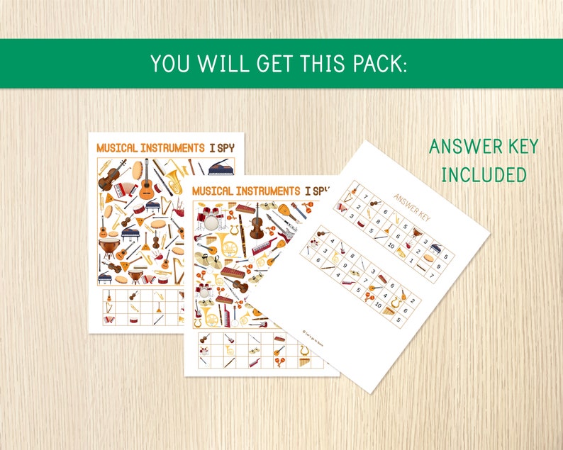 Musical Instruments I Spy Games Counting Activity Look and - Etsy