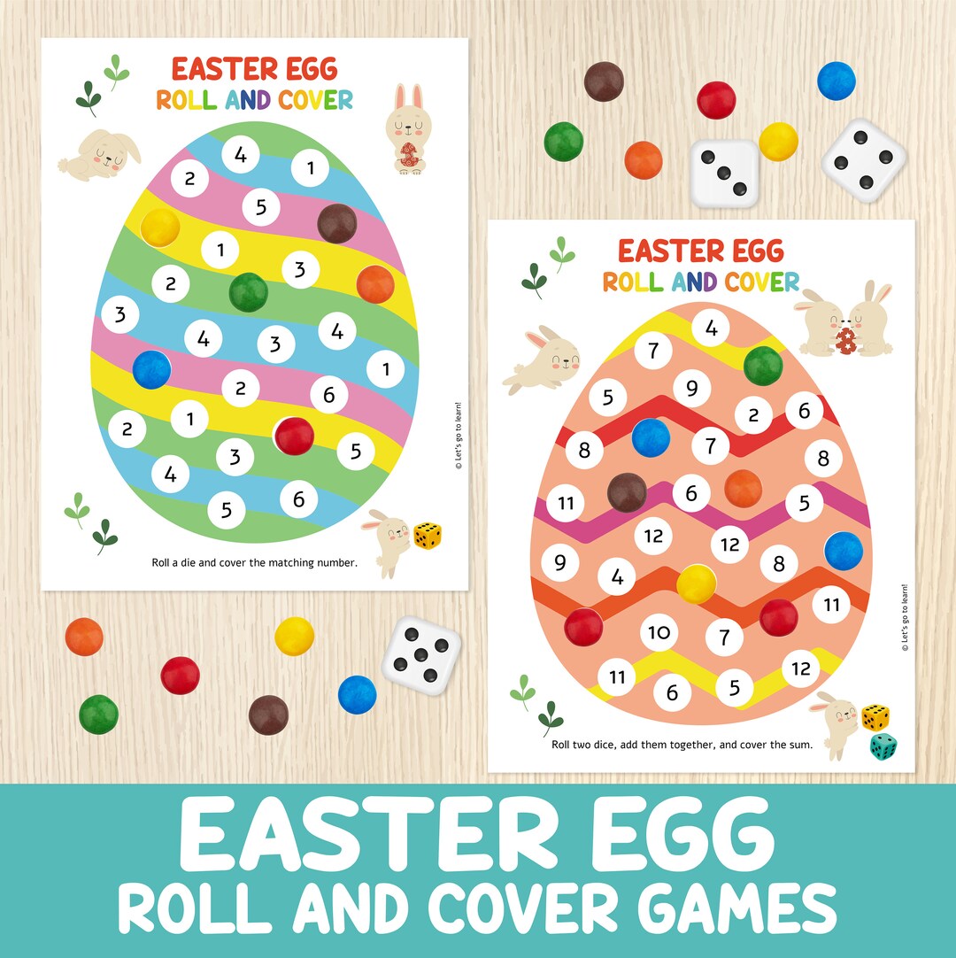 Easter Egg Roll & Cover Games - 2 Easter Dice Games - Spring Activity ...