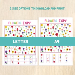 Flowers I Spy Game, Counting Activity, Spring Party Printable Game ...