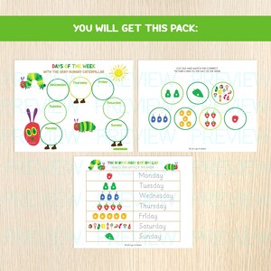 Days of the Week With the Very Hungry Caterpillar, Matching Game ...