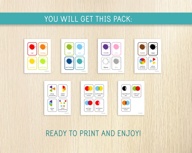 Color Flashcards in SPANISH, Color Cards, Preschool, Kindergarten ...
