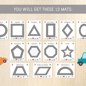 Shapes Tracing Road Mats - Math Busy Book Pages - Geometry - Toddler ...