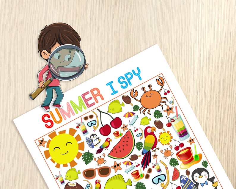 Summer I Spy, Seek and Find, Look and Find, 2 Printable Games, Party ...