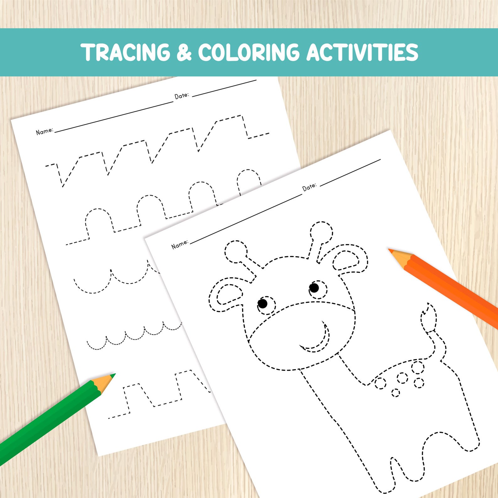 Preschool Line Tracing Worksheets Bundle - Pre-writing & Handwriting ...