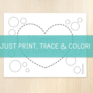 Mother's Day Tracing Activities, Trace & Color Worksheets, Greeting ...