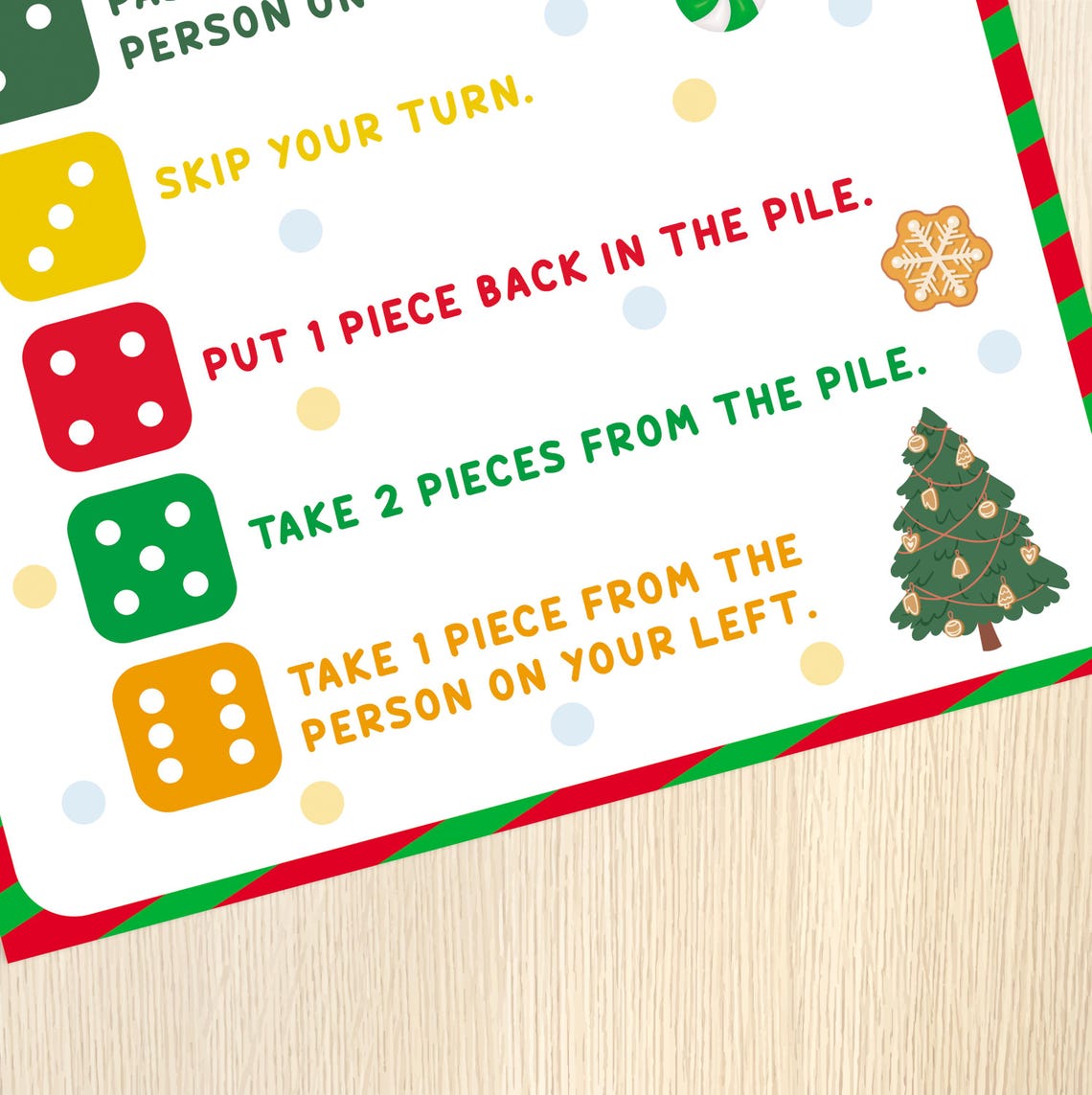 Christmas Candy Dice Game - Printable Holiday Party Game for Families ...