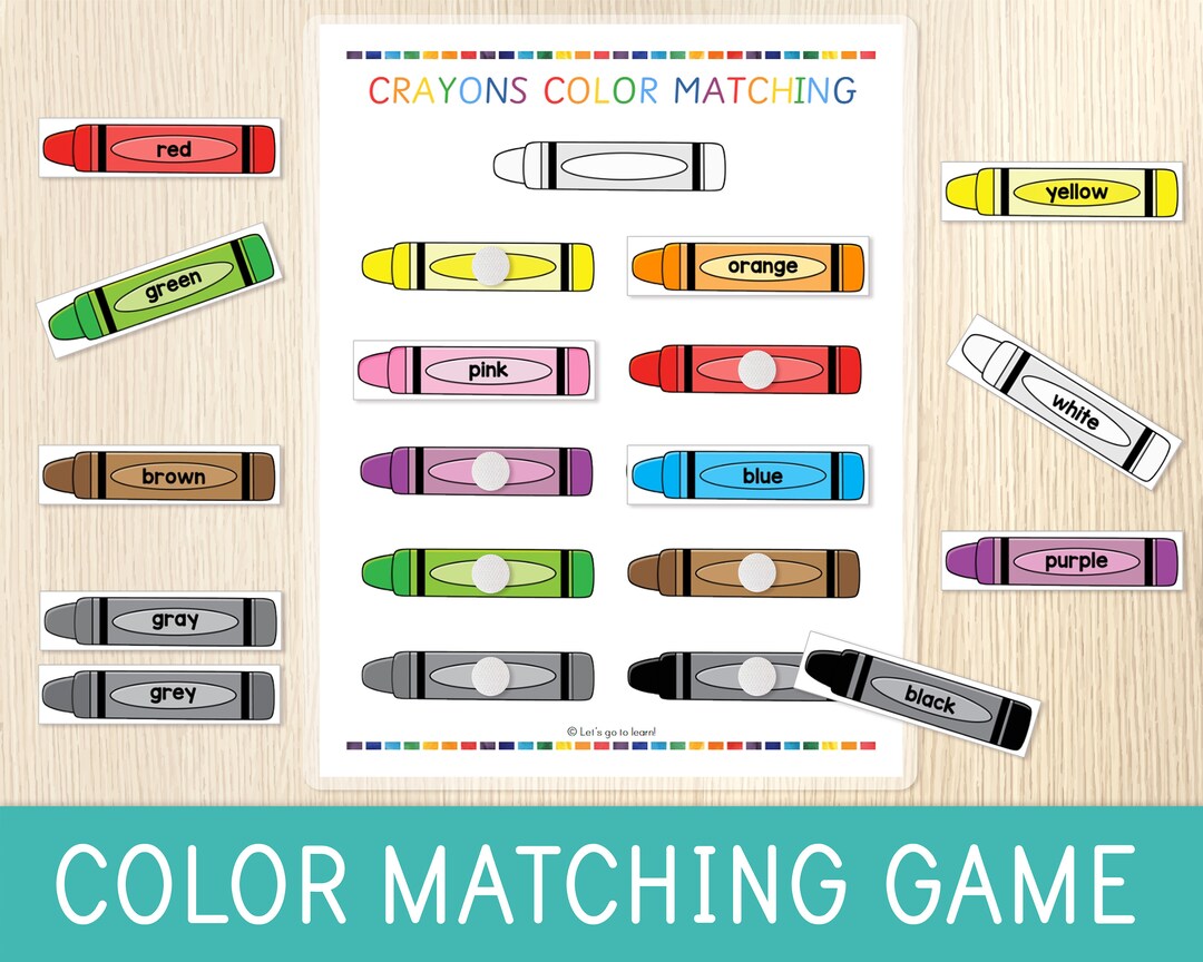 Colors Matching Game, Toddler & Preschool Activity, Pre-k, Busy Book ...