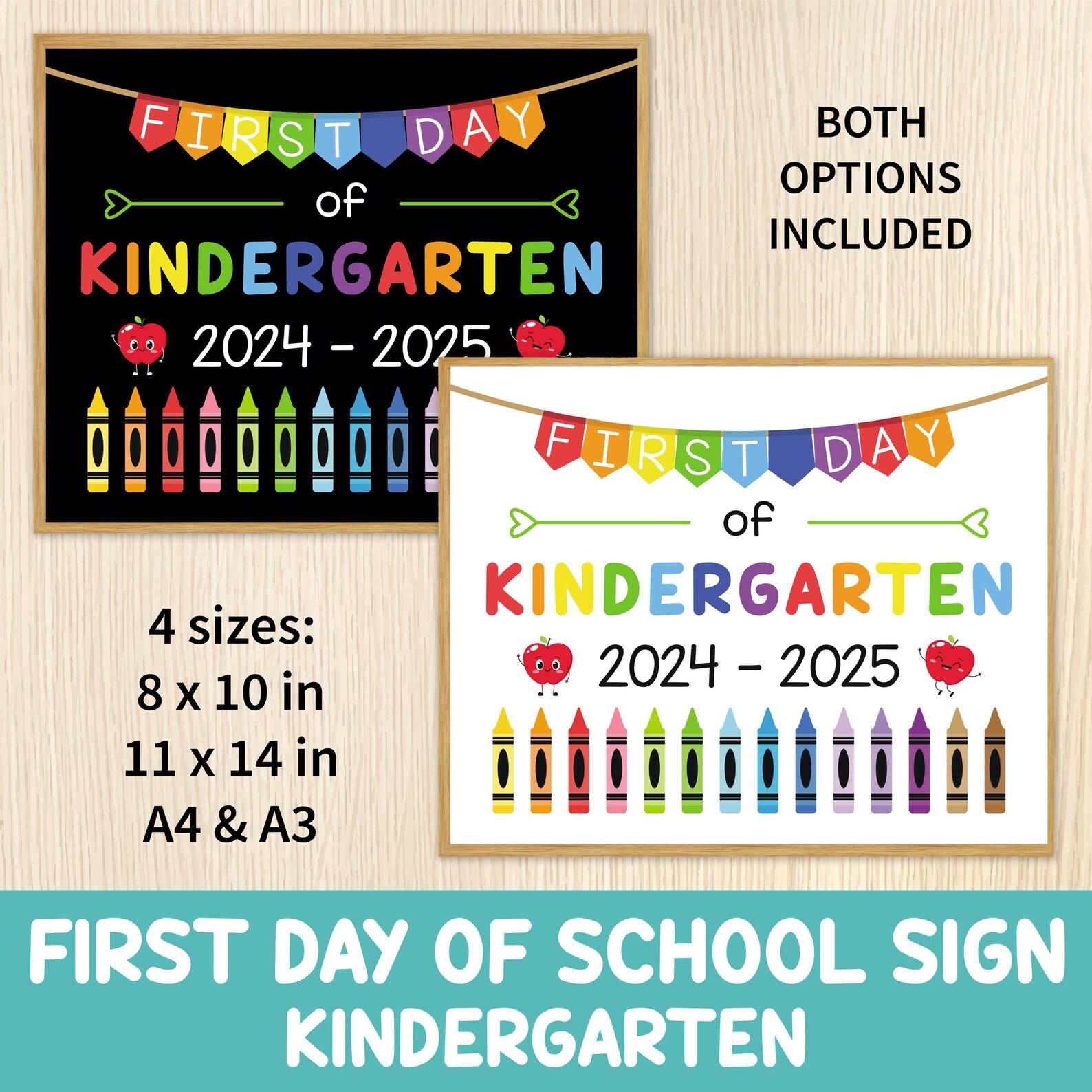 First Day of School Sign, Back to School Sign, Kindergarten Sign ...