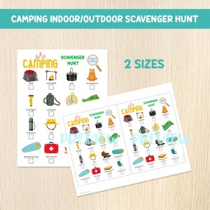 Camping Scavenger Hunt, Indoor/outdoor Treasure Hunt With Cards to Hide ...