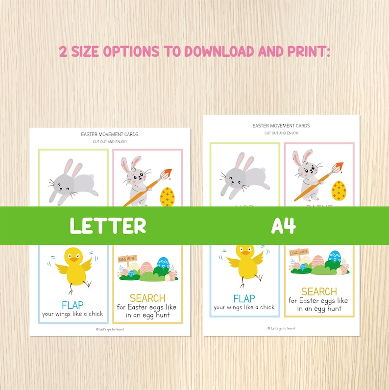 Easter Movement Cards - Easter Game - Toddler, Preschool & Kindergarten ...