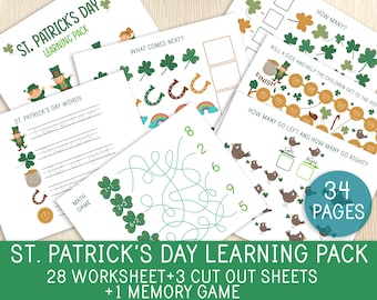 Printable St. Patrick's Day Preschool Activity Bundle - Etsy