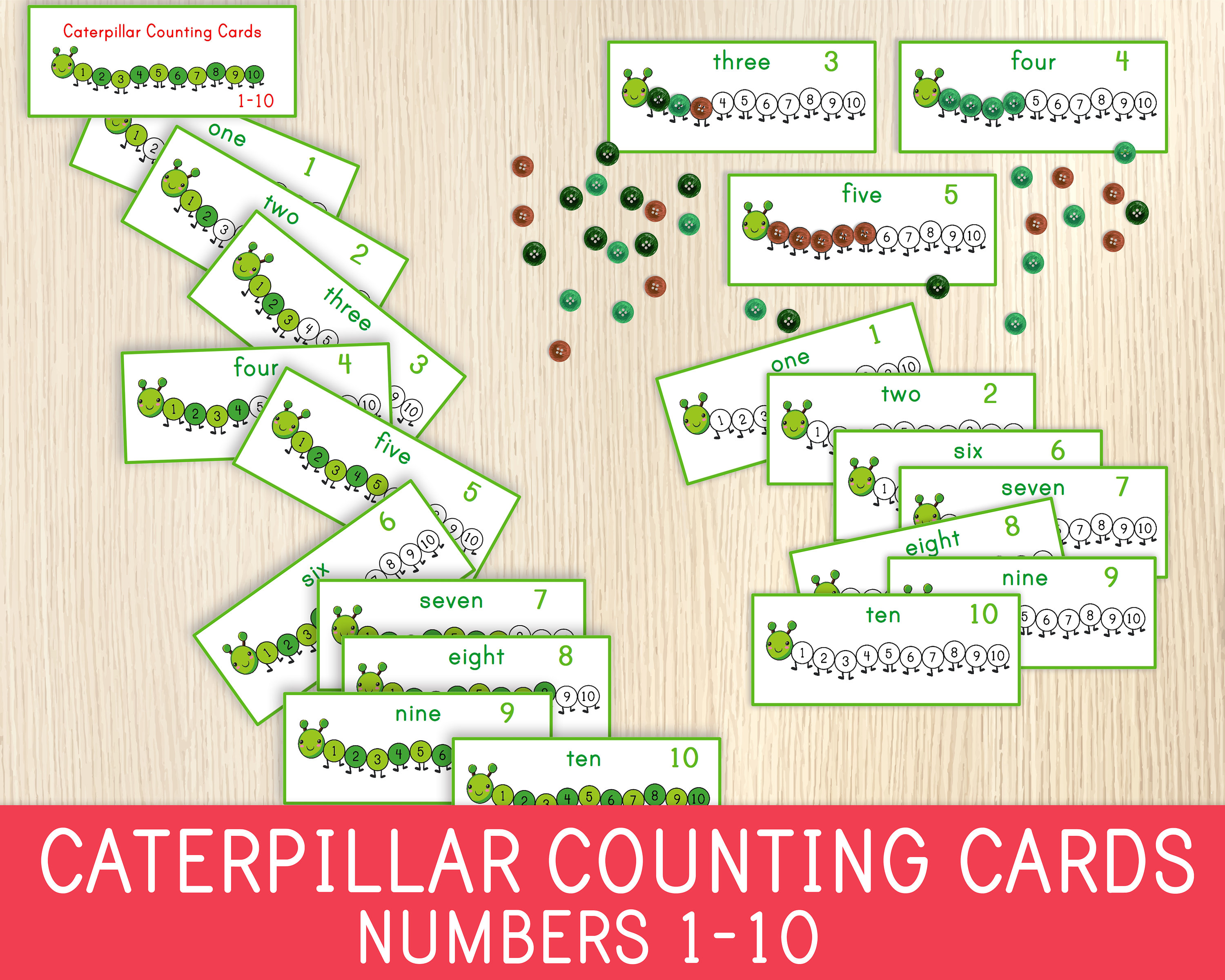 Caterpillar Counting Activity - Numbers for Kids - Counting Practice ...
