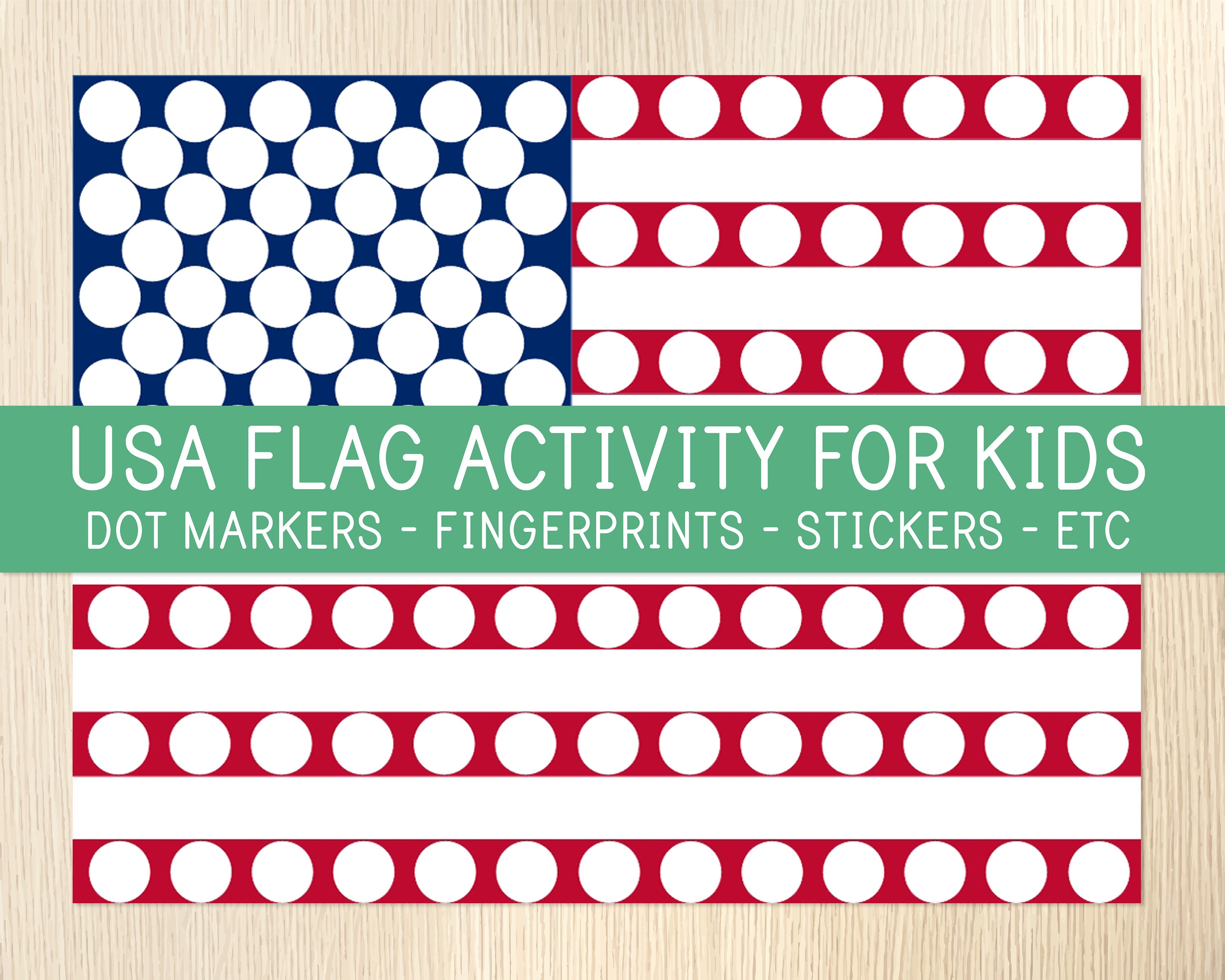 USA Flag Do-a-dot Activity, 4th of July, Independence Day Party Craft ...