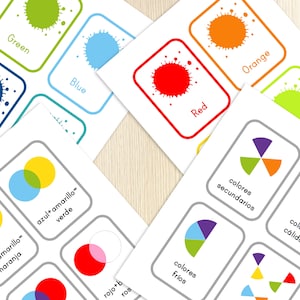 Color Flashcards in SPANISH, Color Cards, Preschool, Kindergarten ...