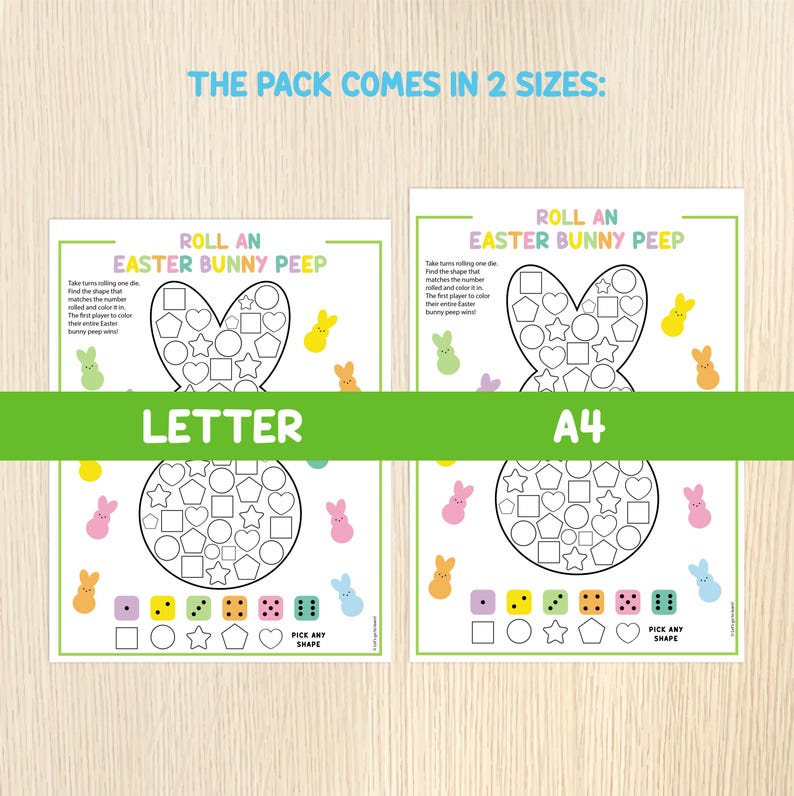 Easter Roll a Bunny Peep Game - Easter Party Activity - Number & Shape ...