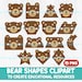Bear Shapes Clipart | Cute Bear Face Geometric Shapes | 15 PNG Files ...