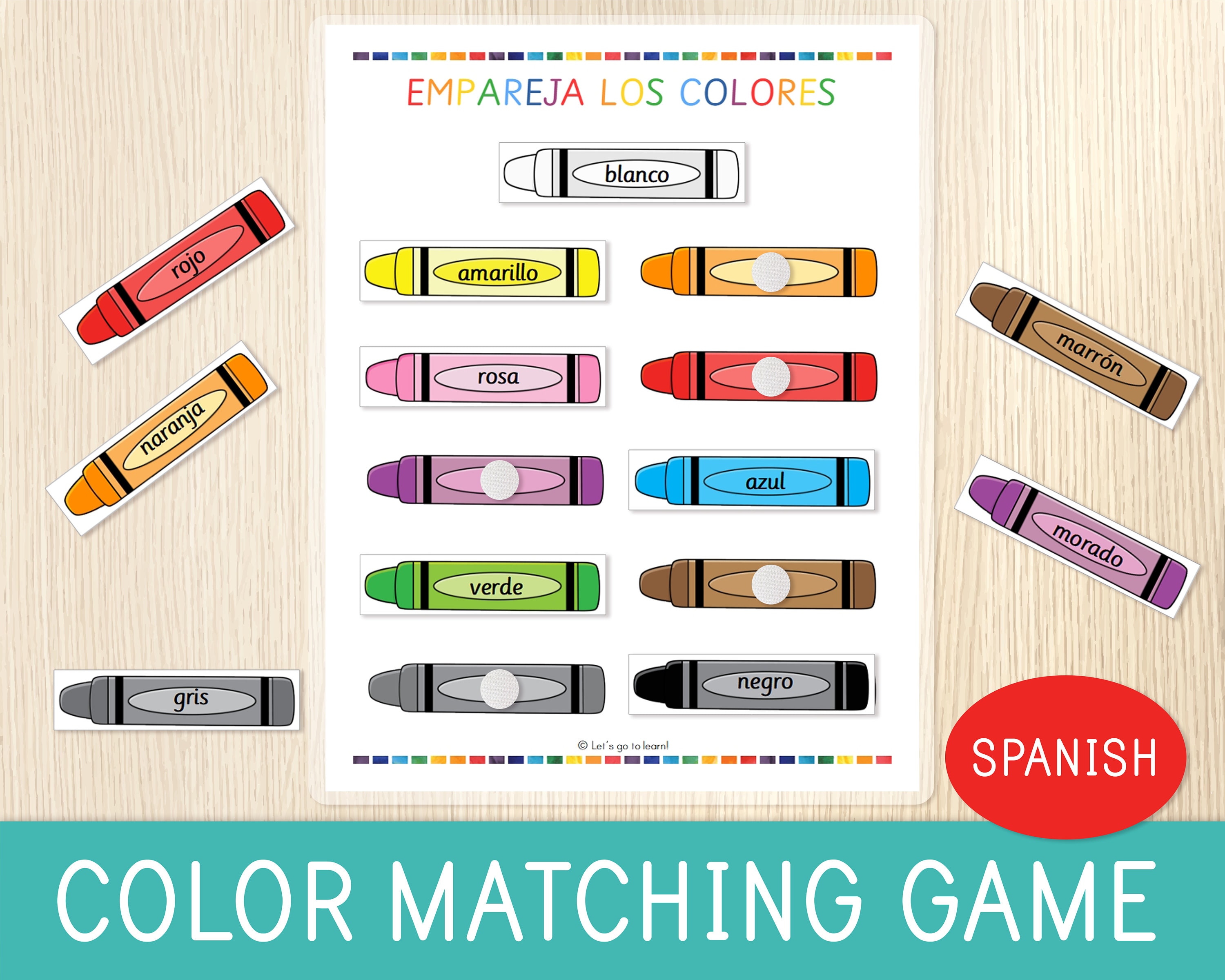 Colors Matching Game in SPANISH - Toddler & Preschool Activity - Pre-k ...