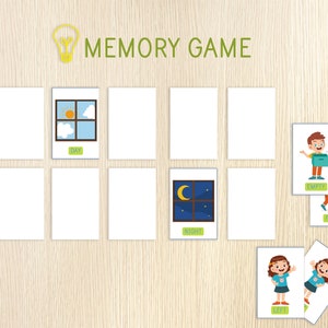 Opposites Matching Activity, Pairing Cards, Memory Game, Preschool ...
