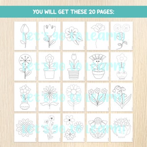 Flowers Trace & Color Worksheets, Tracing Practice, Spring Activity ...