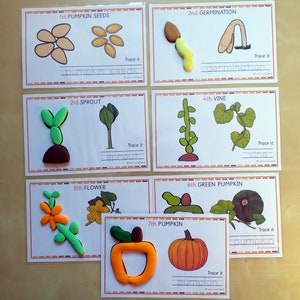 Pumpkin Life Cycle Playdought Mats, Play Doh Activity, Fall, Autumn ...