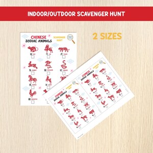 Chinese Zodiac Animals Scavenger Hunt With Cards to Hide - Lunar New ...