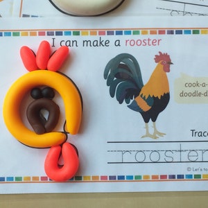 Farm Animals Playdough Mats, 12 Visual Cards, Play Doh, Toddler ...