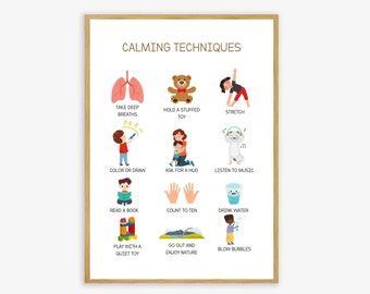 Calming Techniques Poster, Calming Corner, Calming Strategies Chart ...