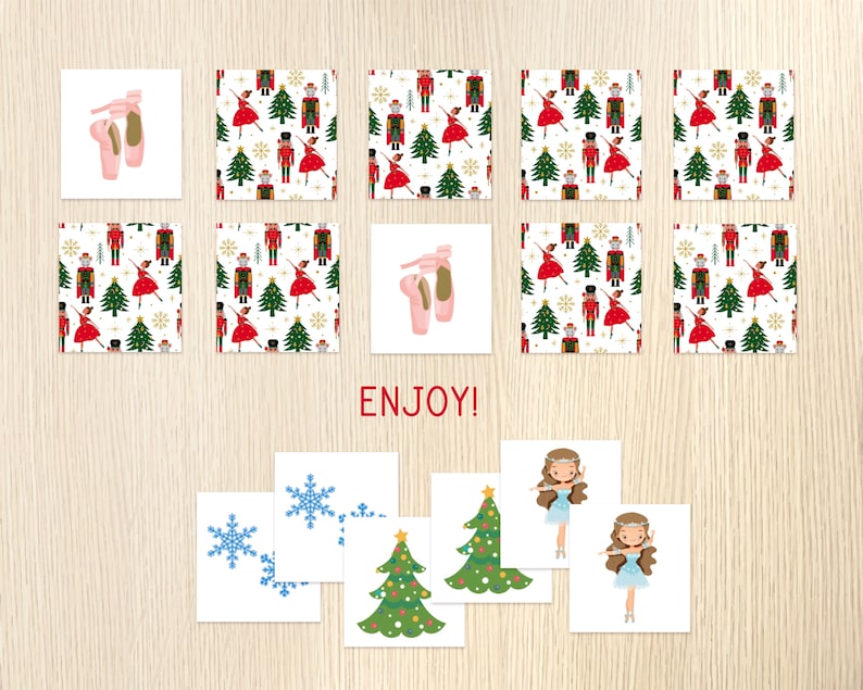 Nutcracker Ballet Memory Game, 24 Pairs, Matching Activity, Christmas ...