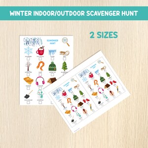 Winter Scavenger Hunt Game - Indoor Outdoor Treasure Hunt With Cards to ...