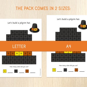 Thanksgiving Snap Cubes Mats, Connecting Cubes Task Cards, Preschool ...
