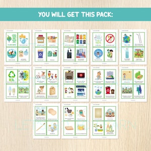 Earth Day Flashcards, Eco Friendly Habits, Preschool, Kindergarten ...