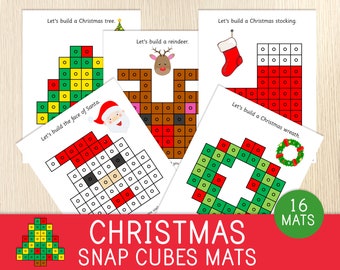 Winter Snap Cube Task Cards, Connecting Cubes Task Cards, Preschool ...