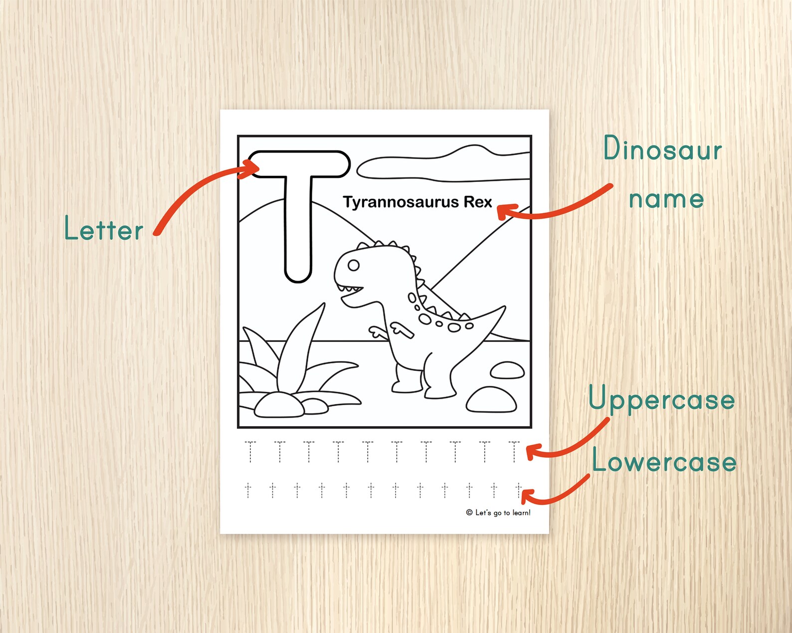 Dinosaurs Coloring & A-Z Alphabet Letter Tracing Worksheets - Etsy