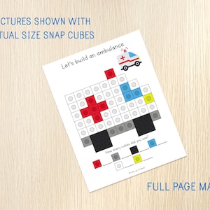 Vehicles Snap Cubes Mats, Transports, Connecting Cubes, Preschool ...