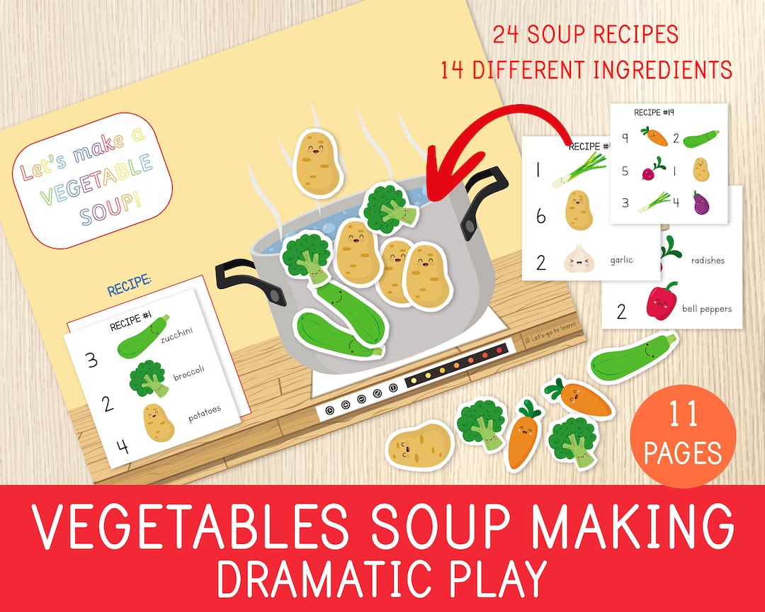 Vegetables Soup Making, Dramatic Play, Pretend Play, Educational Game ...