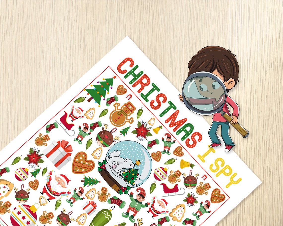Christmas I Spy Printable Games Christmas Game Activity | Etsy